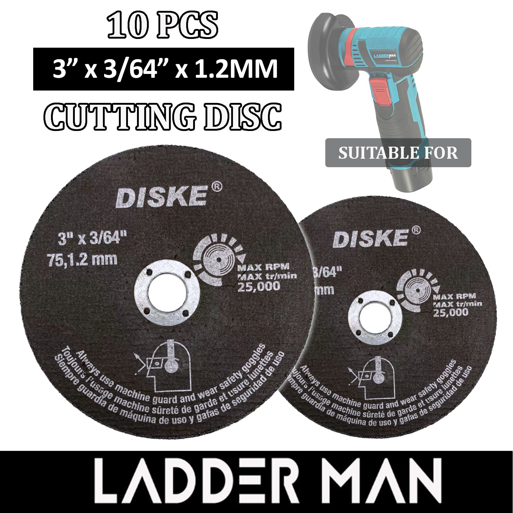 GD23 10PCS 3 X 3 64 X 1 2MM CUTTING DISC CIRCULAR RESIN GRINDING GD23 10PCS 3 X 3 64 X 1 2MM CUTTING DISC CIRCULAR RESIN GRINDING